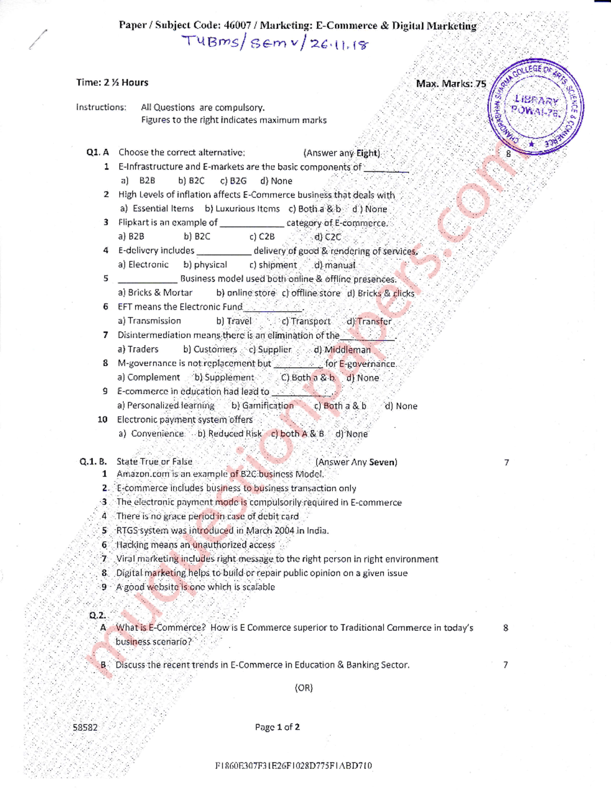 Tybms SEM5 ECDM NOV18 - vgcfrdesxfcfdr - / Paper / Subject Code: 46007 ...
