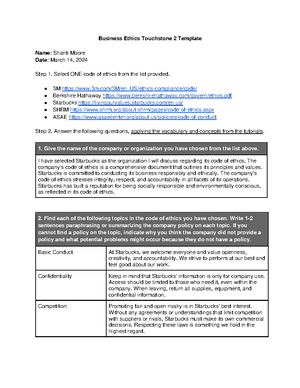 [Solved] Does starbucks code of ethics describe an ethical minimumlegal ...