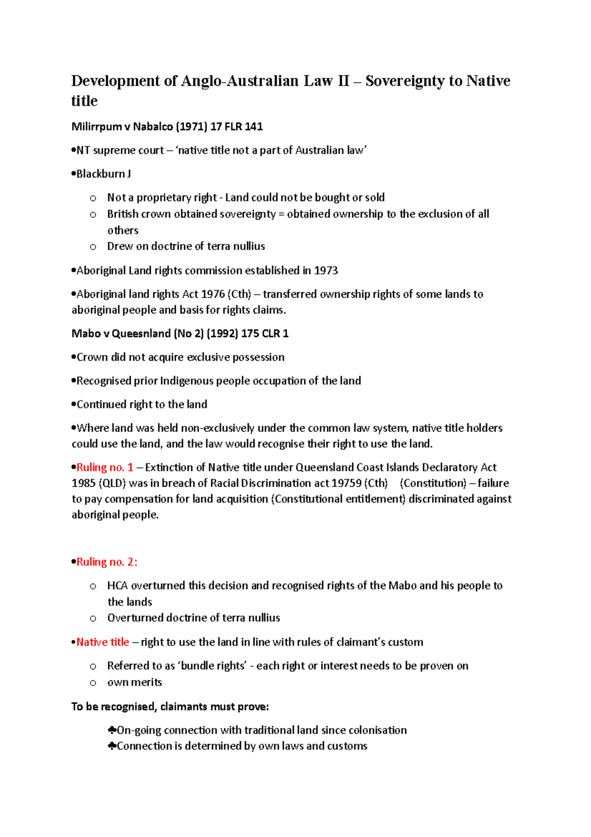 Development of Anglo II - Development of Anglo-Australian Law II ...