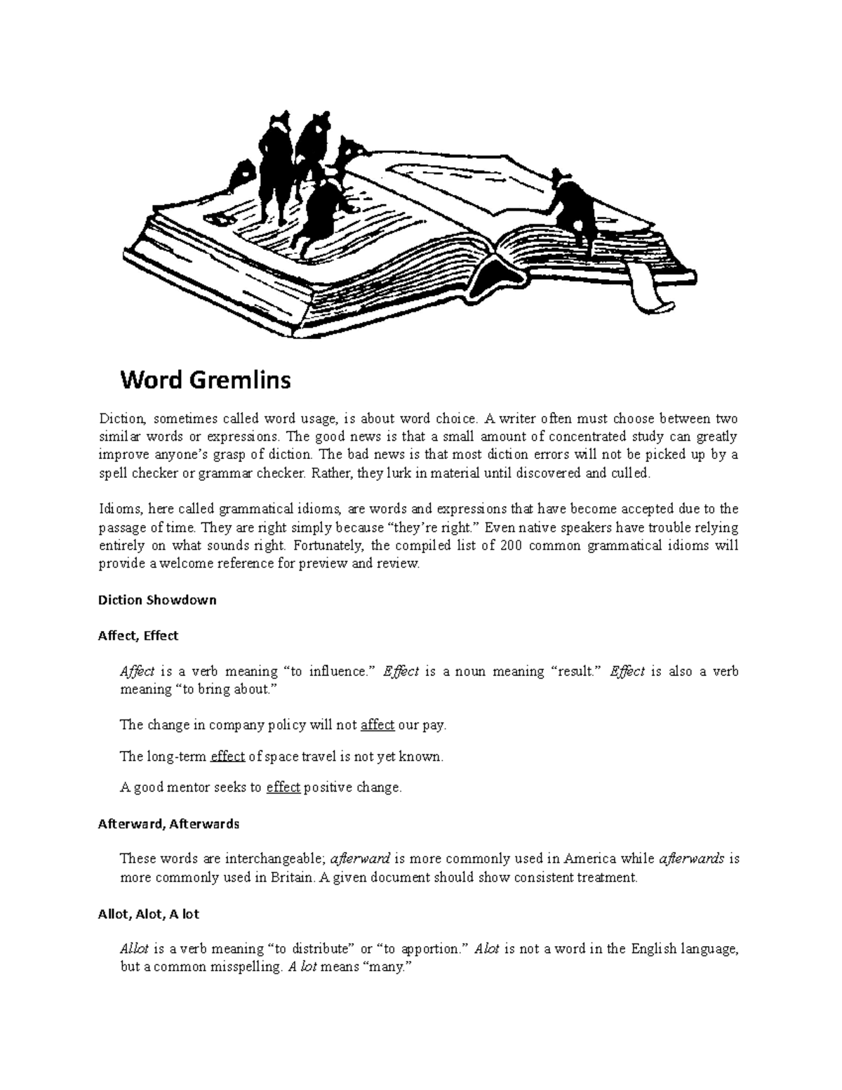Word Gremlins - might help - Word Gremlins Diction, sometimes called ...