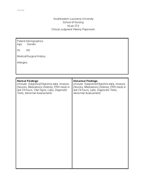 Example of Narrative - SAMPLE HEAD TO TOE ASSESSMENT DOCUMENTATION 3/23 ...