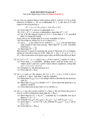 MATH 4803 2015-2016 Homework 3 - Math 4803/8803 Homework 3 Due at the ...