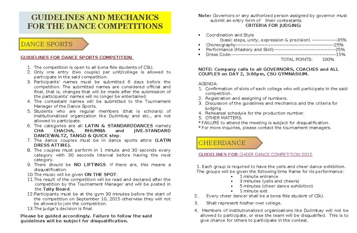 Intramurals Manual (Dance) - GUIDELINES FOR DANCE SPORTS COMPETITION ...