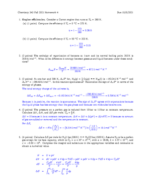 HW2 solution CHEM343 - Chemistry 343 Fall 2021 Homework 2 Due 9/13/ R ...