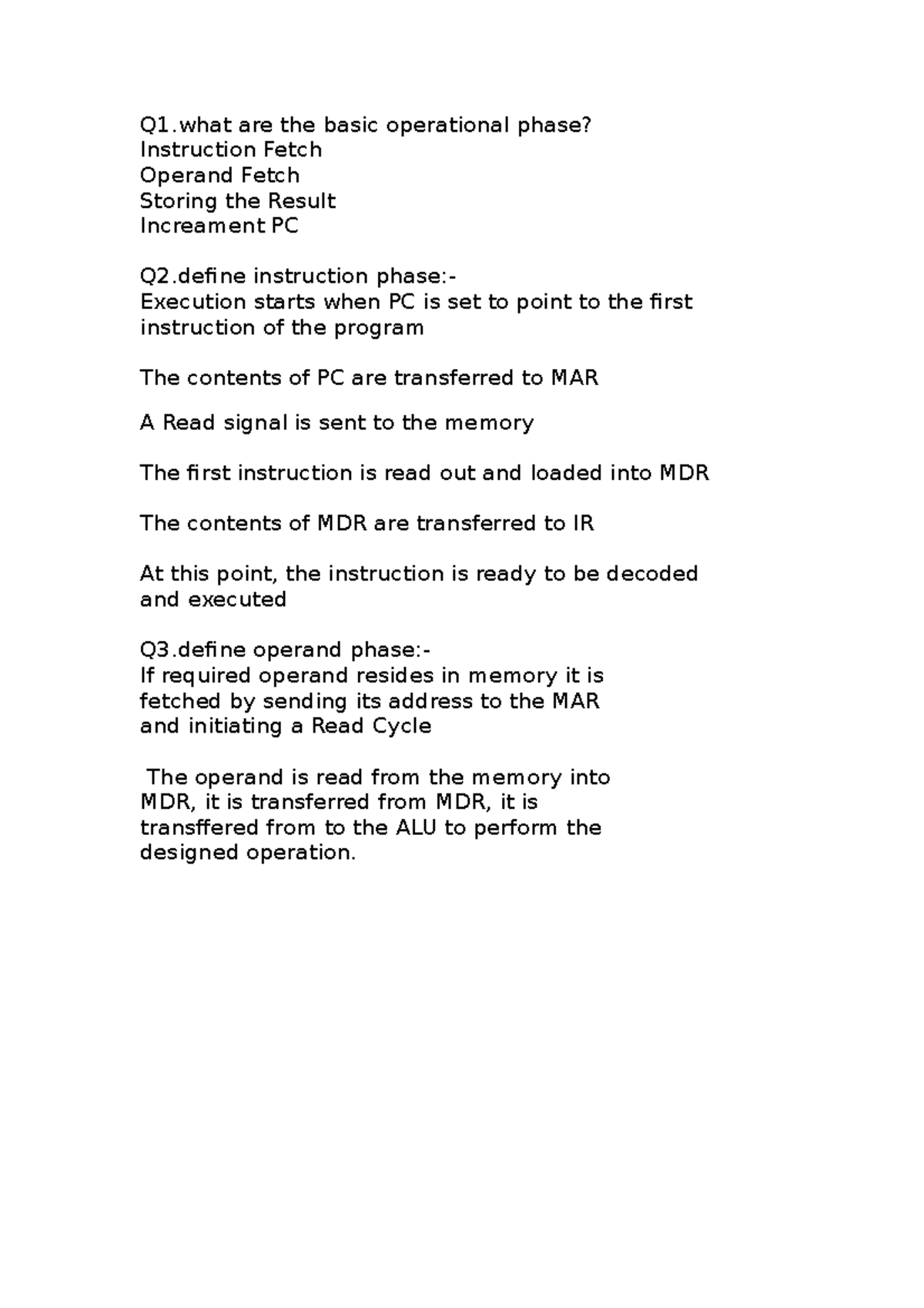 Coa5 - basic operational phase of computer - Computer Architecture ...