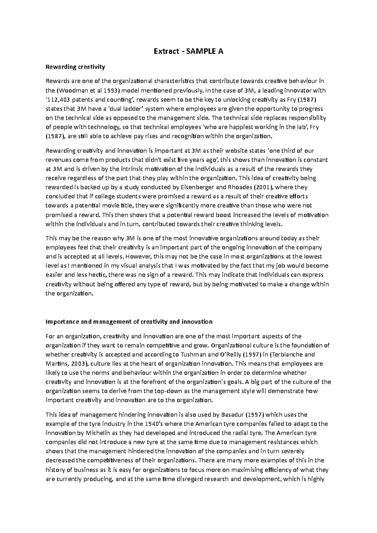 Extract Sample A - lawn - Extract - SAMPLE A Rewarding creativity ...