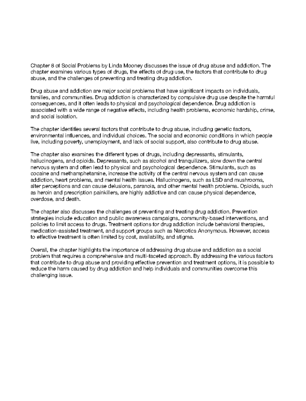 Sociology notes 1 - Chapter 8 of Social Problems by Linda Mooney ...