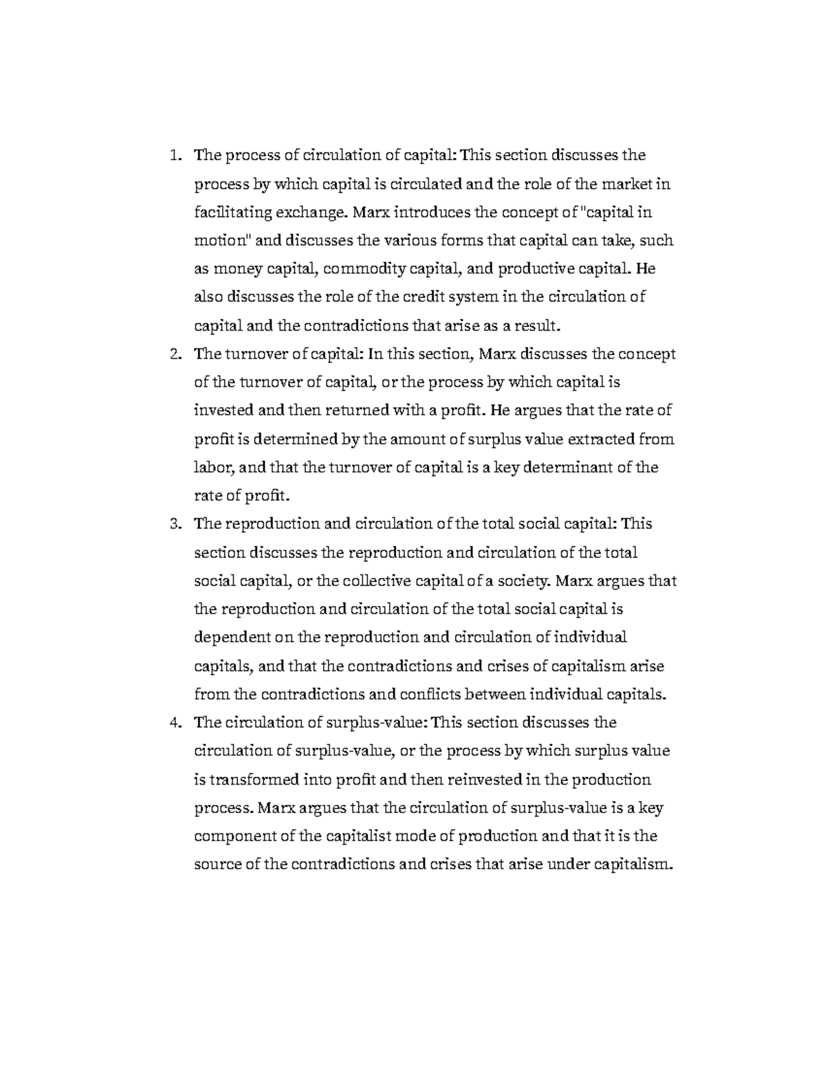 Capital Volume Two Summary - The process of circulation of capital ...