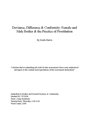 Annotated-Deviance Essay Assignment 2 - SOC20020: Deviance, Difference ...