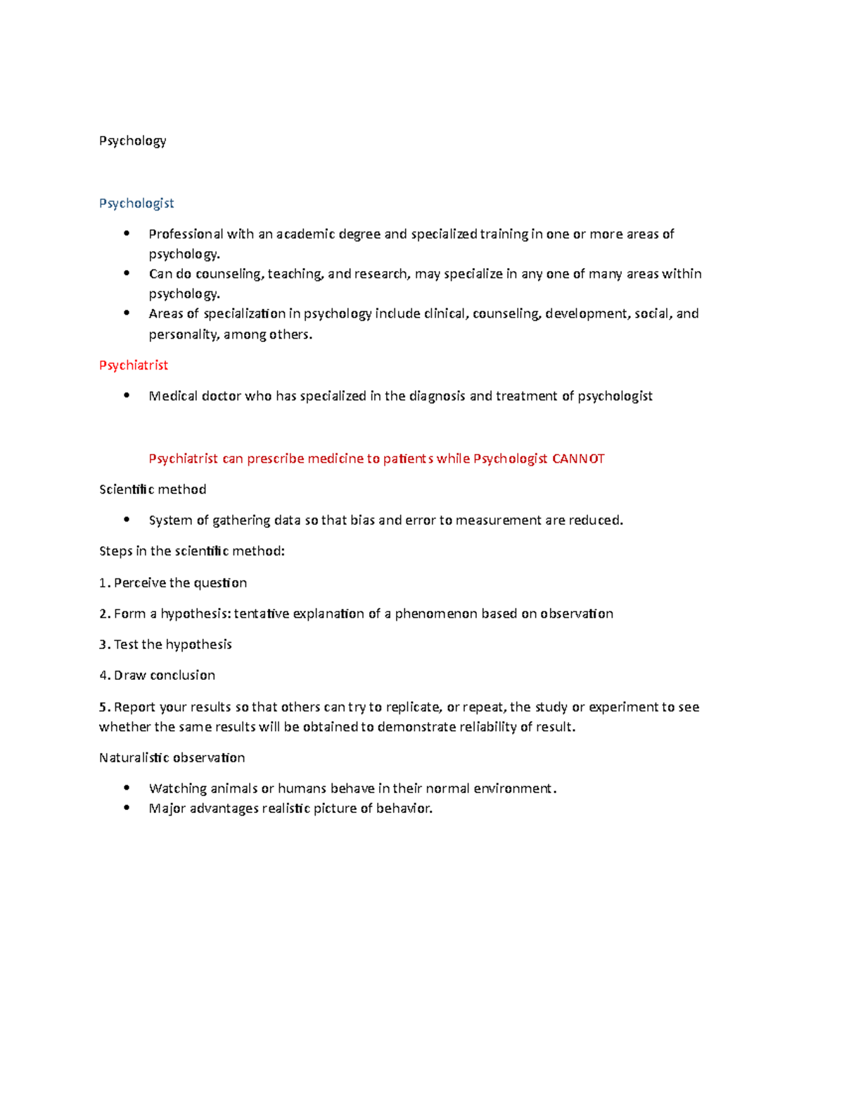 Psych notes - Psychology Psychologist Professional with an academic ...