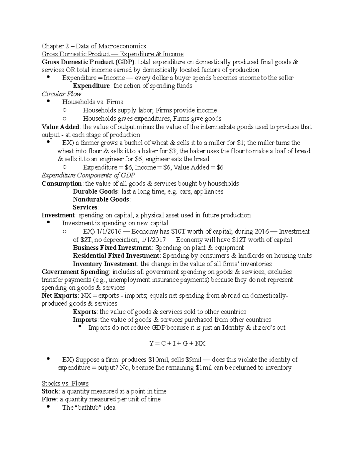 Chapter 2 - Data of Macro - Chapter 2 Data of Macroeconomics Gross ...