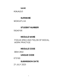 bsw2605 - Unisa - social work practice - Studocu