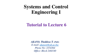Tut 6 solution - Lecture 6 Tutorial Questions Exercise 1: Use the linear congruential method to ...