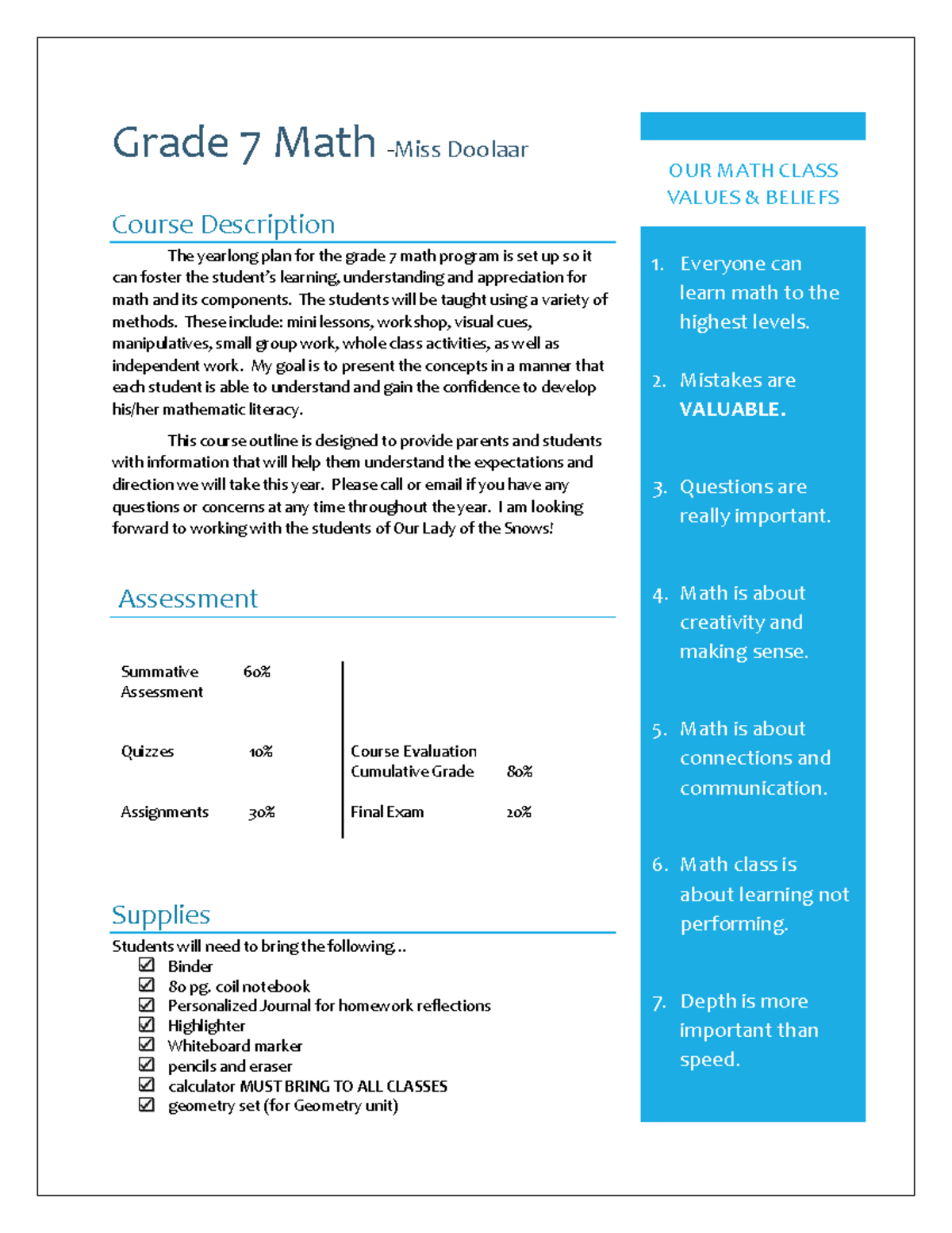 321617985 course outline math 7 - Grade 7 Math -Miss Doolaar Course ...