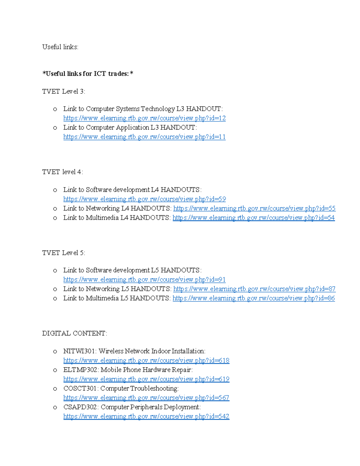 Useful links ICT trades - Useful links: Useful links for ICT trades ...