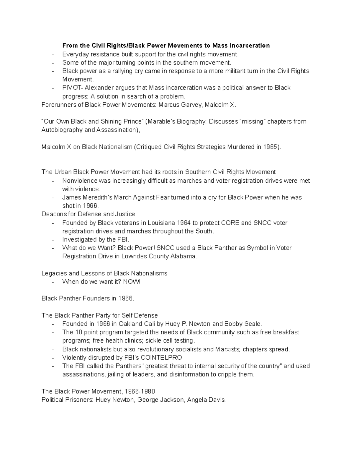 Black Power 60s' Era and Music - From the Civil Rights/Black Power ...