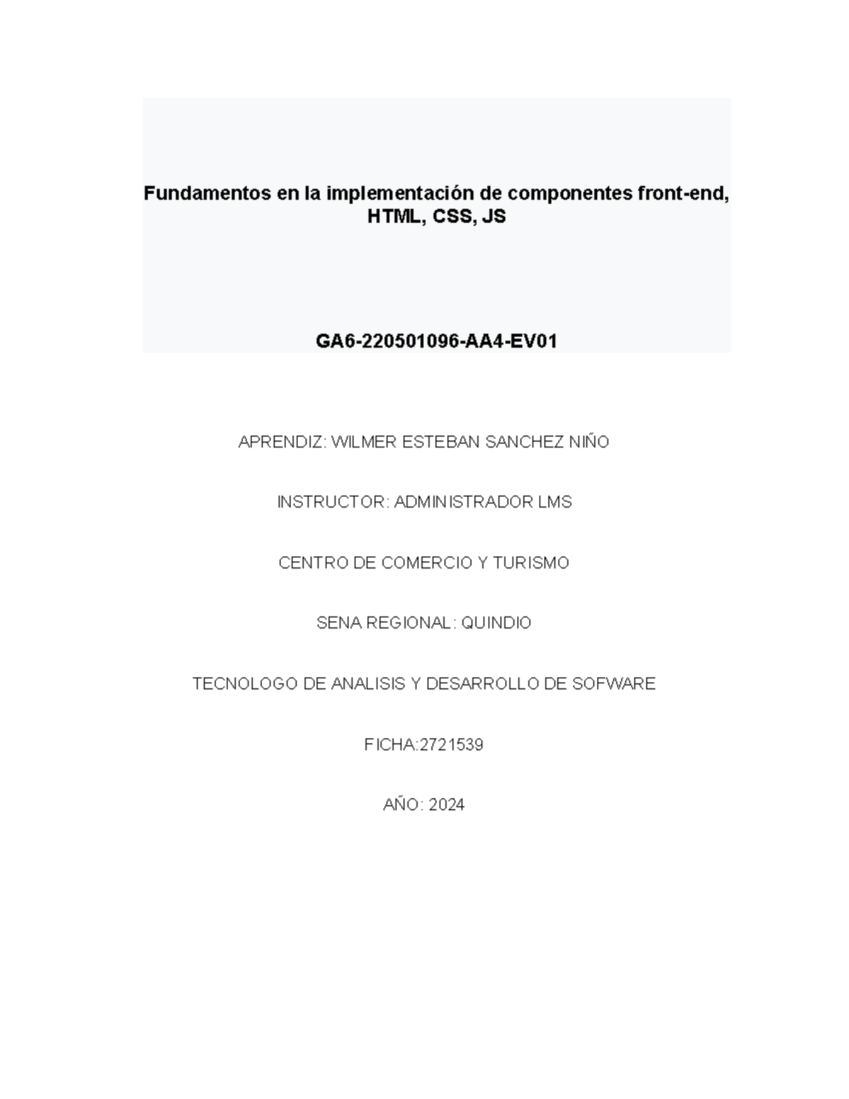 GA6 220501096 AA4 EV01 - Fundamentos en la implementación de ...