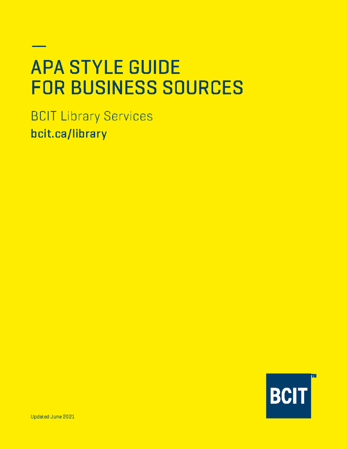 APA Formatting - bkjb - — APA STYLE GUIDE FOR BUSINESS SOURCES BCIT Library Services bcit ...