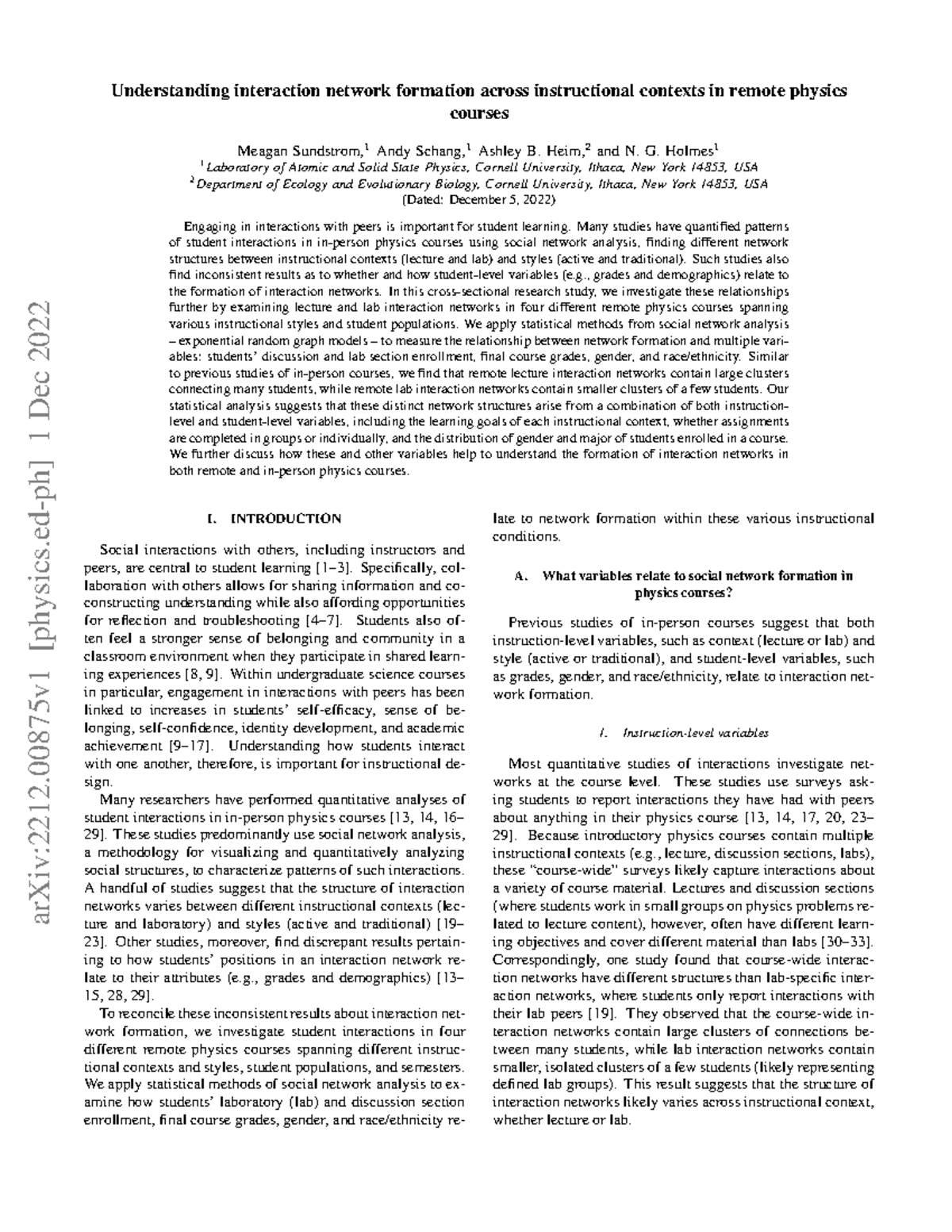 Understanding interaction network - Heim, 2 and N. G. Holmes 1 1 ...