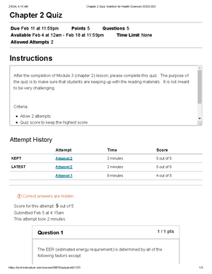 Quiz Chapter 10 Quiz - Chapter 10 Quiz Started: Apr 29 at 2:50am Quiz ...