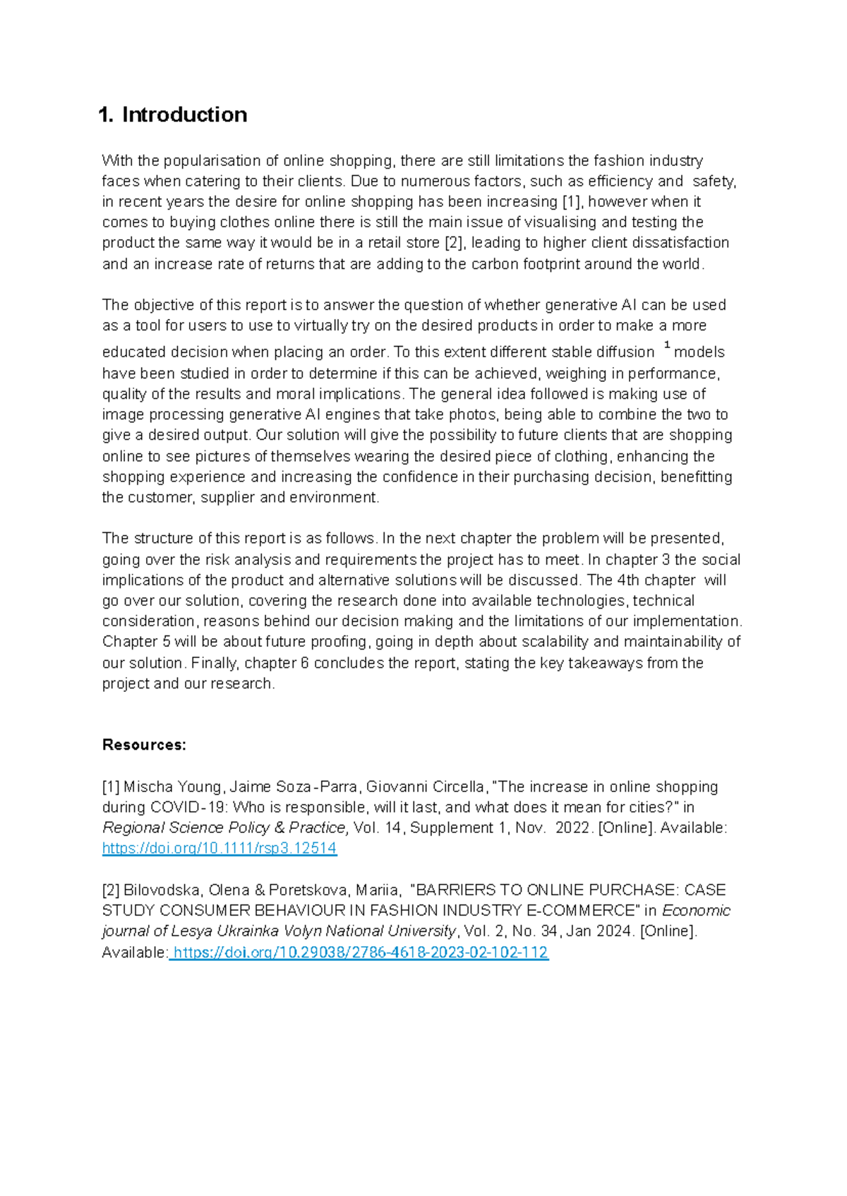 Report Introduction Example 1 Introduction With The Popularisation