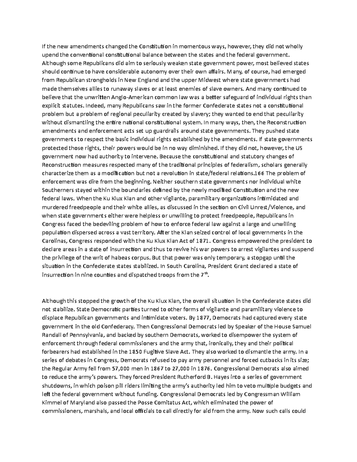 H5 - history notes - If the new amendments changed the Constitution in ...