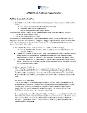 [Solved] In this section you will use the two creative works you chose ...