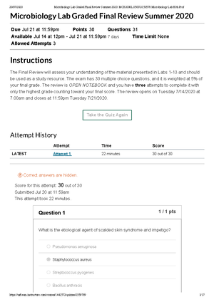 MCB 3020L Lab report guidelines - The writing of all sections of ...