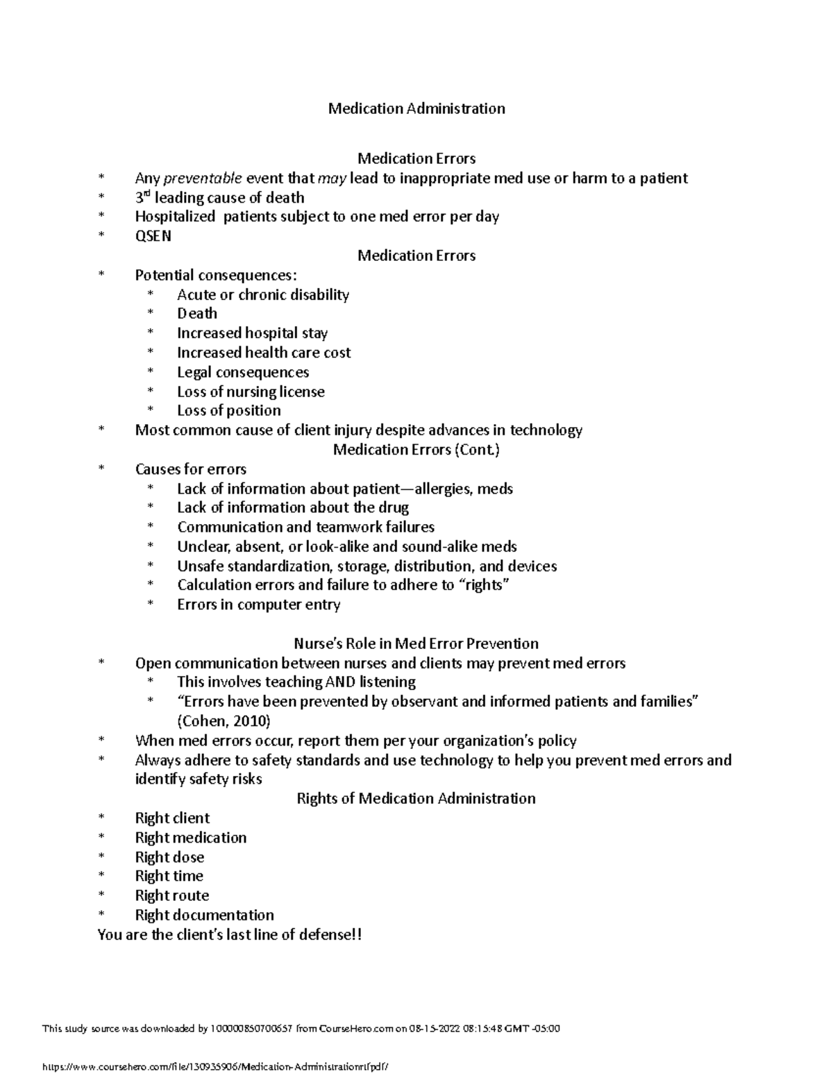Medication Administration - Medication Administration Medication Errors ...