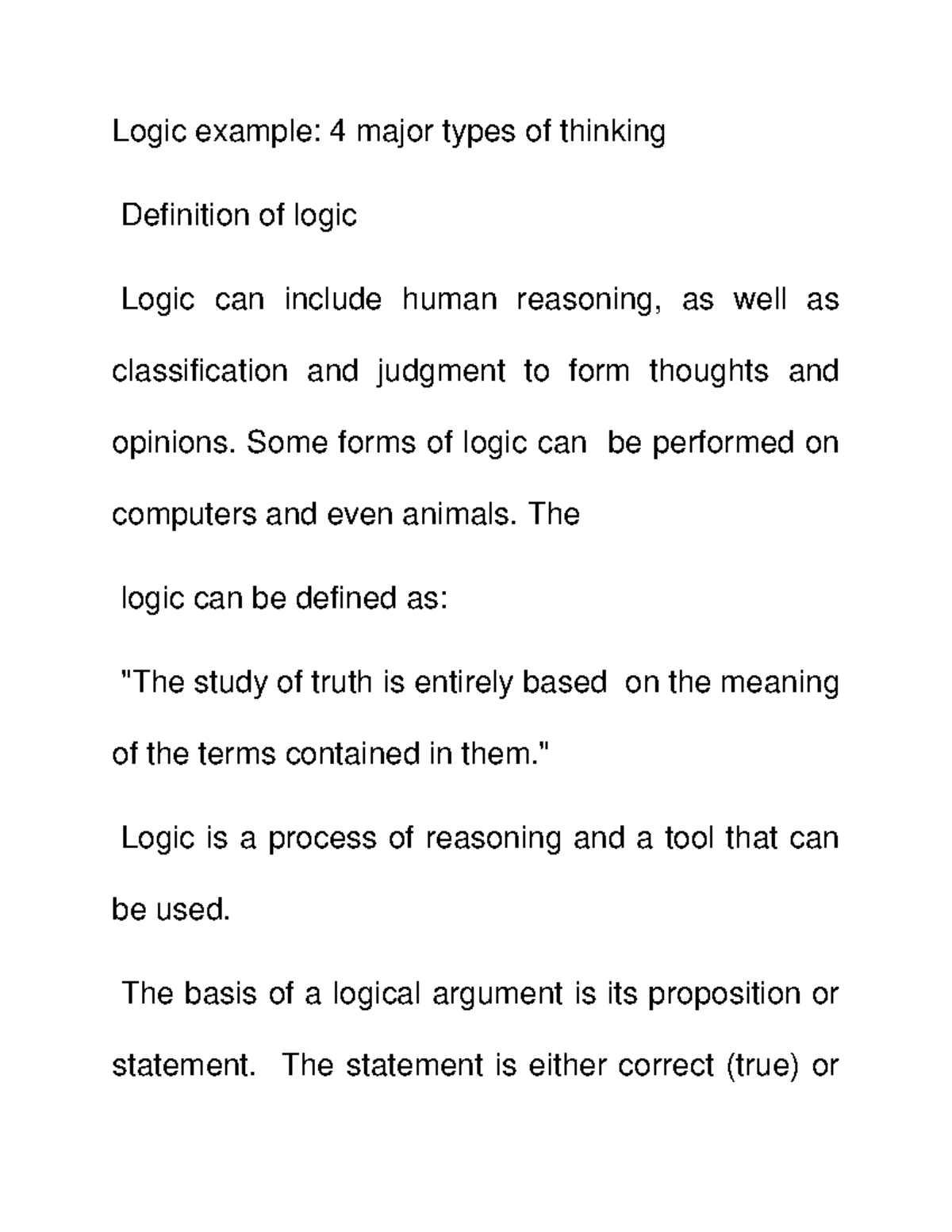 Logic Example Some Forms Of Logic Can Be Performed On Computers And