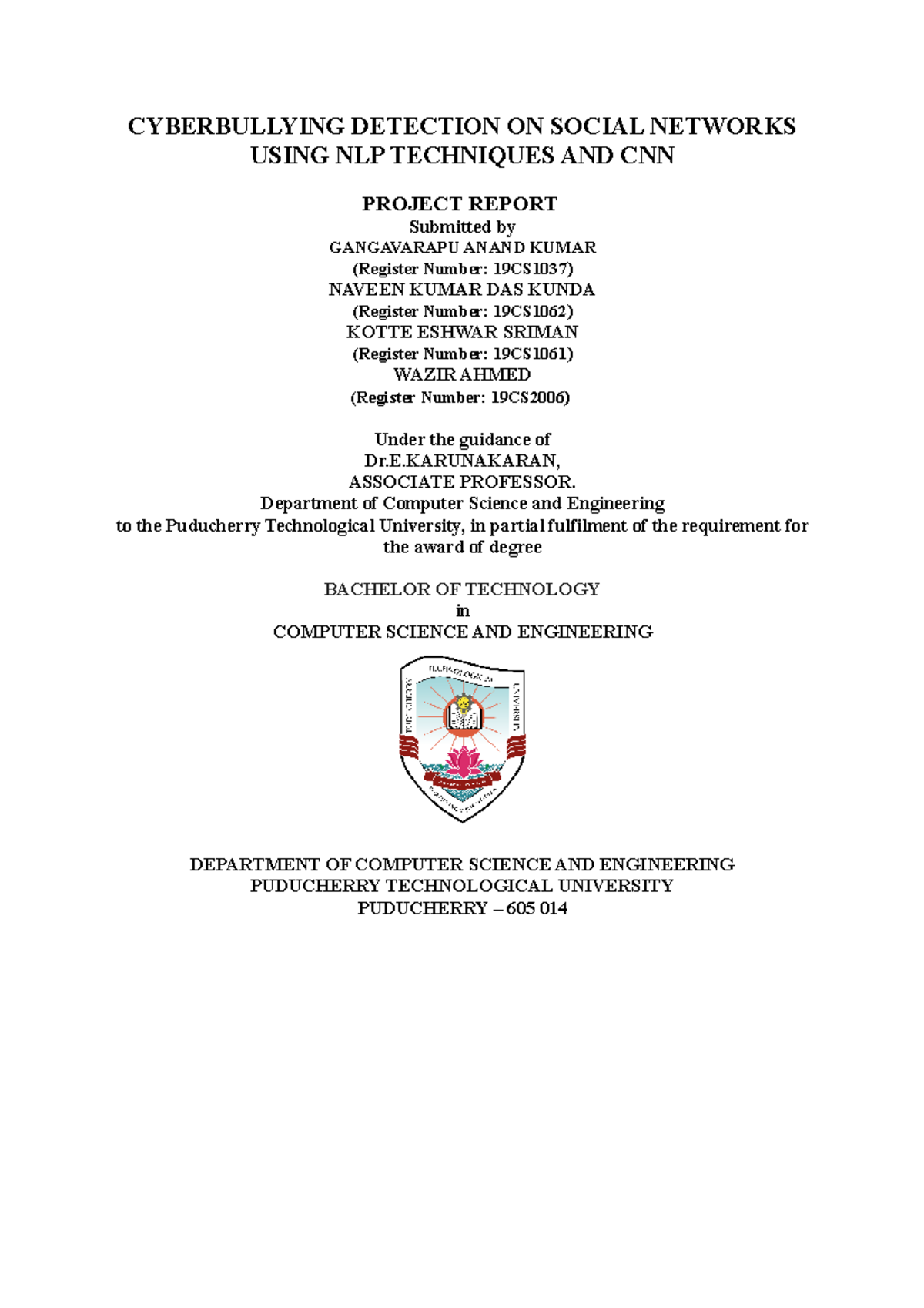 Cyberbullying Detection ON Social Networks Using NLP Techniques AND CNN ...