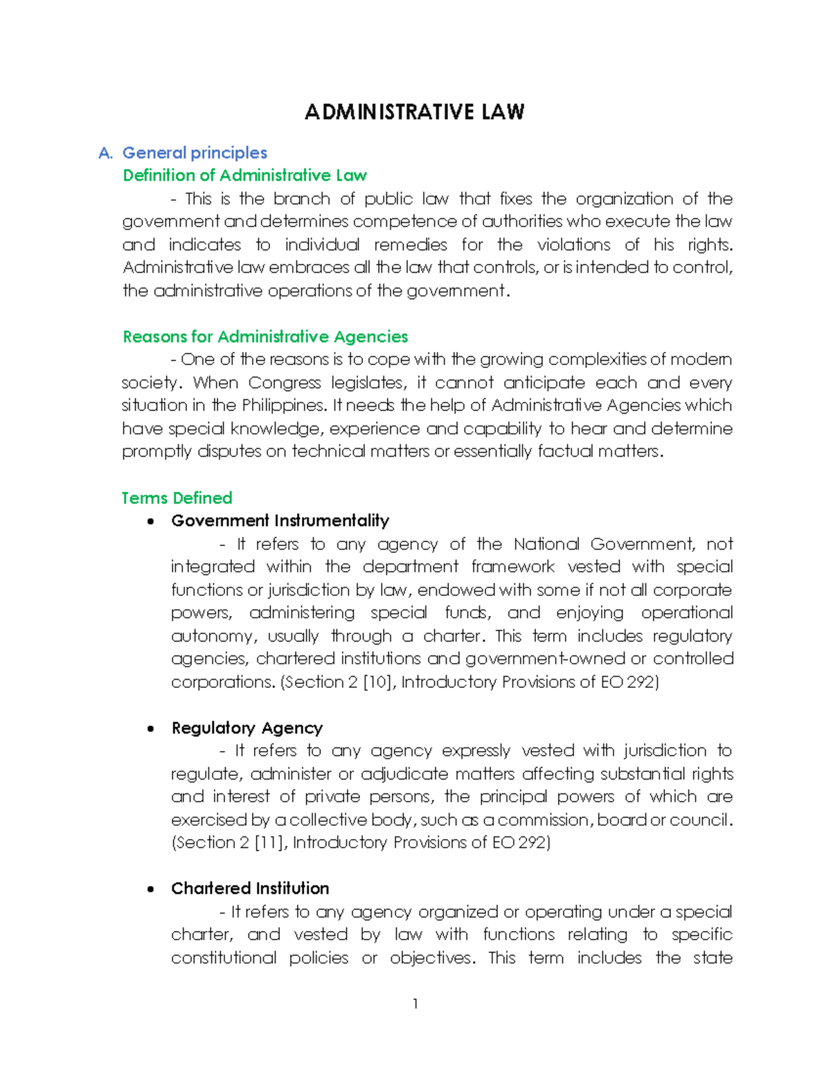 Administrative-LAW- Notes and 2021 Campanilla Pre-week Materials and ...
