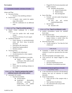 Pre-analysis LabMan - WEEK 7 PRE-ANALYSIS refers to all the complex steps that must take place ...
