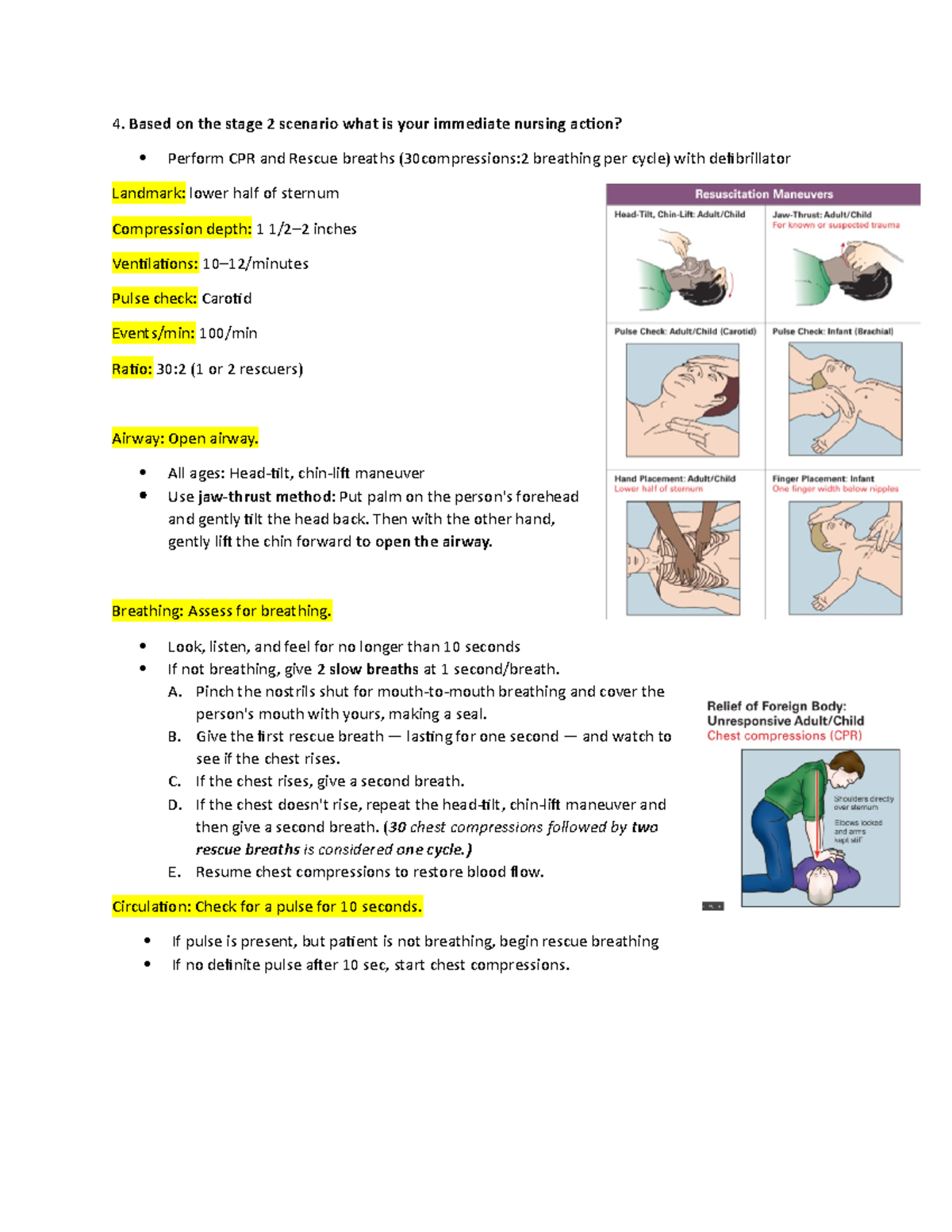 Emergency and Disaster Risk Nursing- CPR - Based on the stage 2 ...