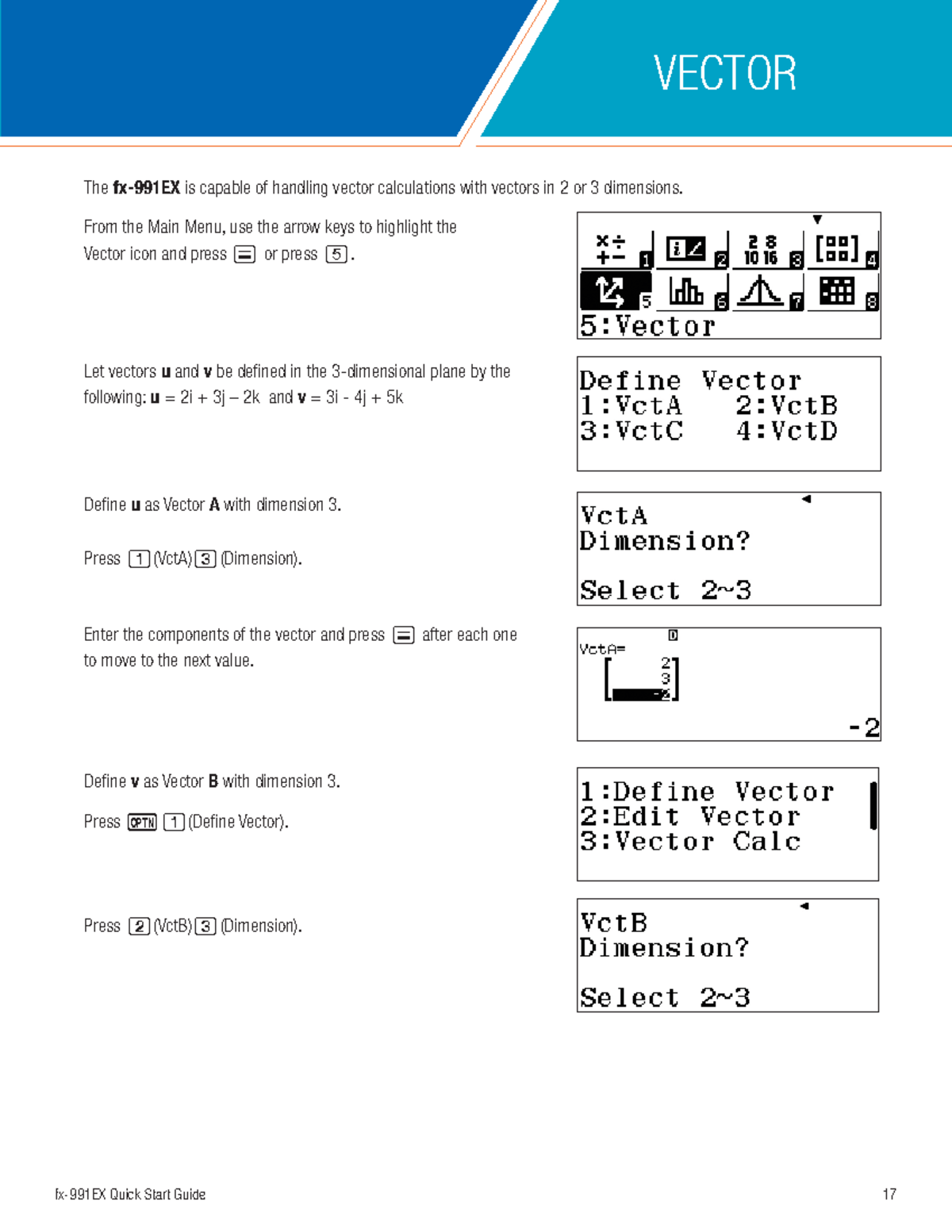 04 Casio Quick Start Guide fx-991EX fx-570EX Vector - Electronics 1 ...