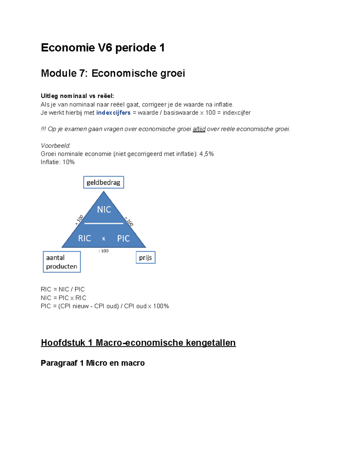 Economie V6 P1 Economische groei - Economie V6 periode 1 Module 7 ...