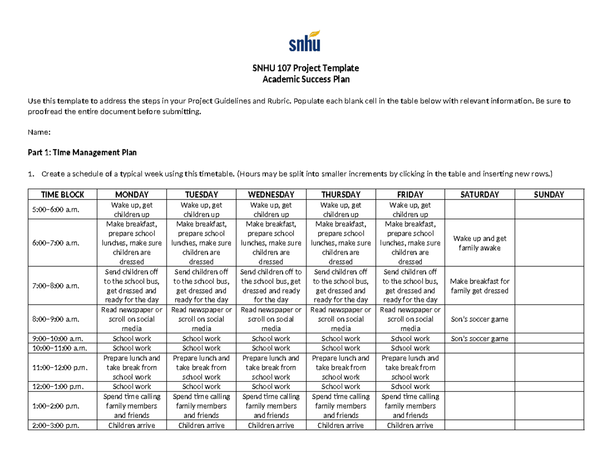 SNHU 107 Final Project-2 - SNHU 107 Project Template Academic Success ...
