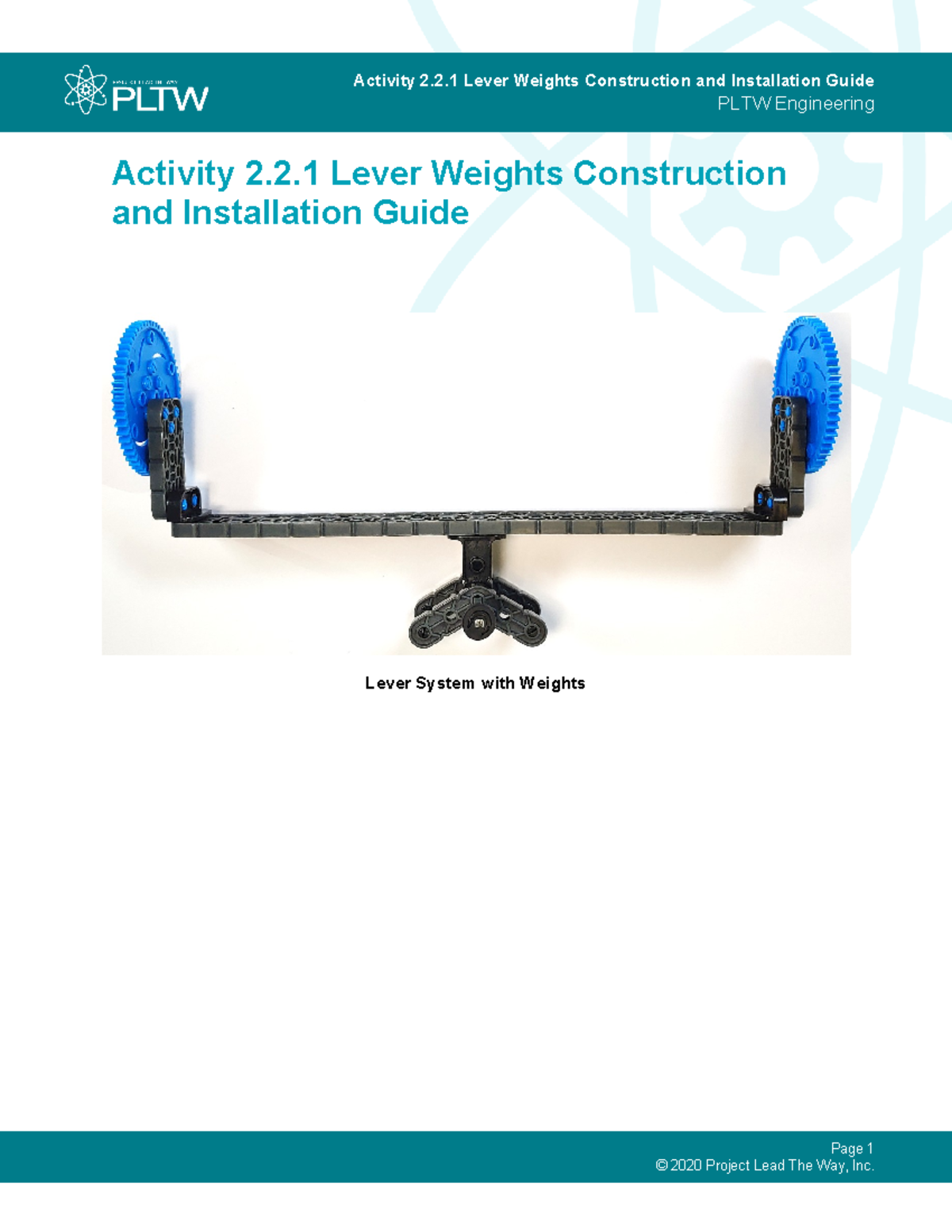 Ees 221 Lever Weights Construction Guide - Activity 2.2 Lever Weights ...
