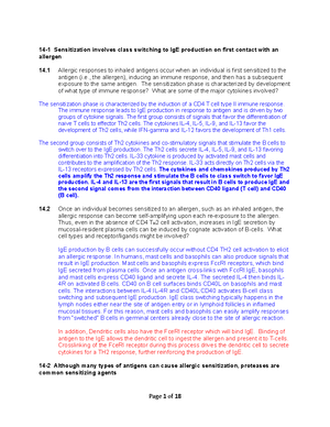 Immunology ch 1 pq - 1 Multiple choice: In patients with lymphomas, the cancer cells invade the ...