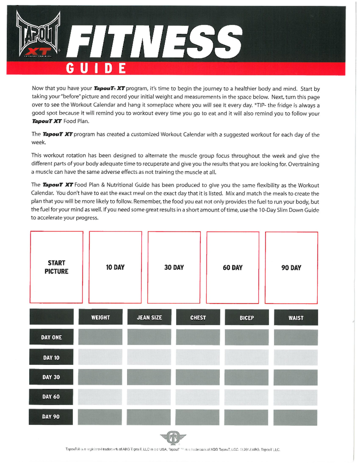 Tapout XT2 - Fitness Guide - Fisiologia de la materia - Studocu