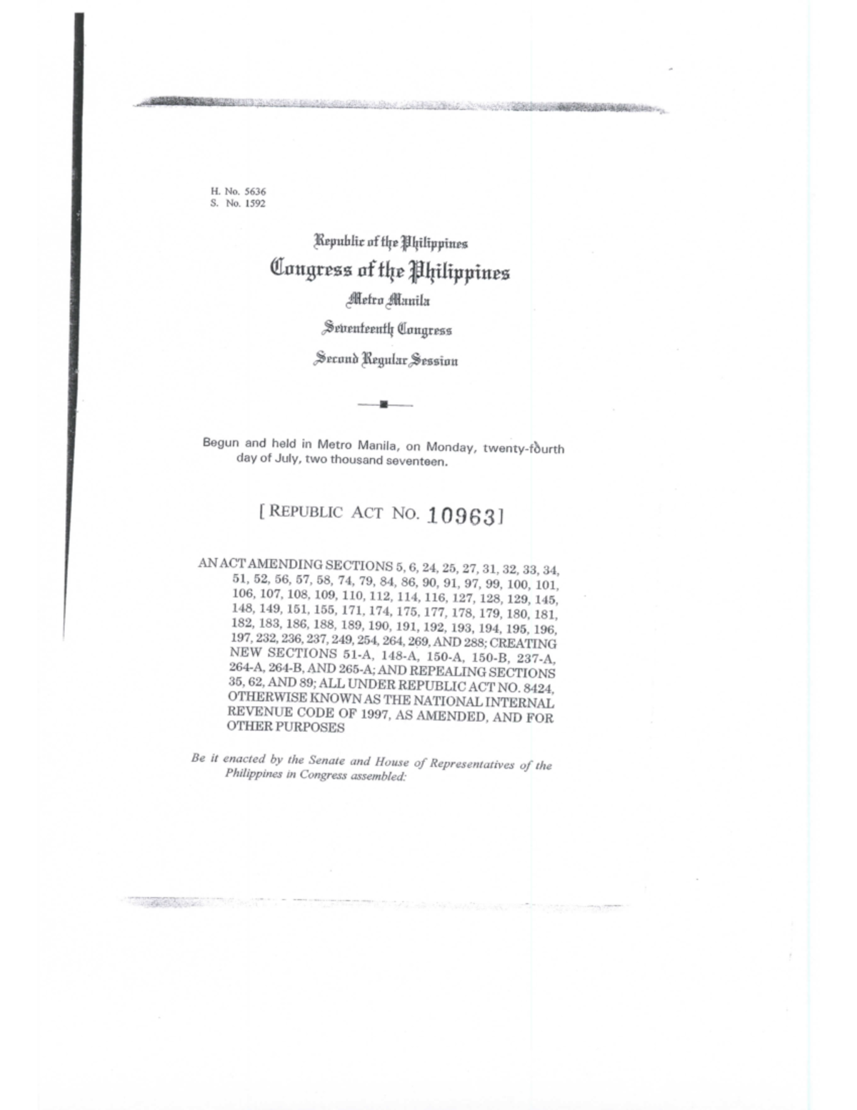 RA 10963 Tax Reform for Acceleration and Inclusion or Train Law ...