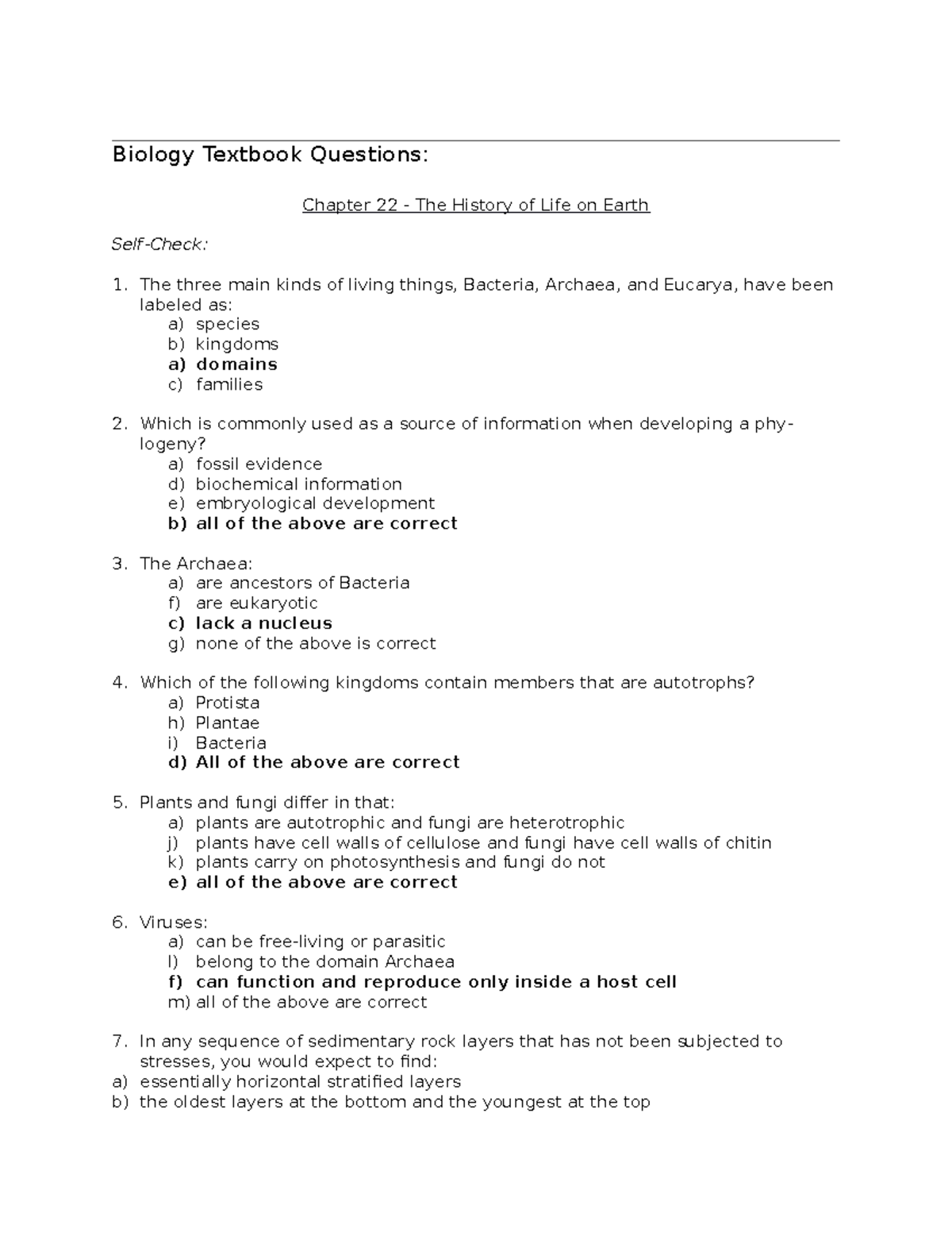 Chapter 22 - Textbook Questions - Biology Textbook Questions: Chapter ...
