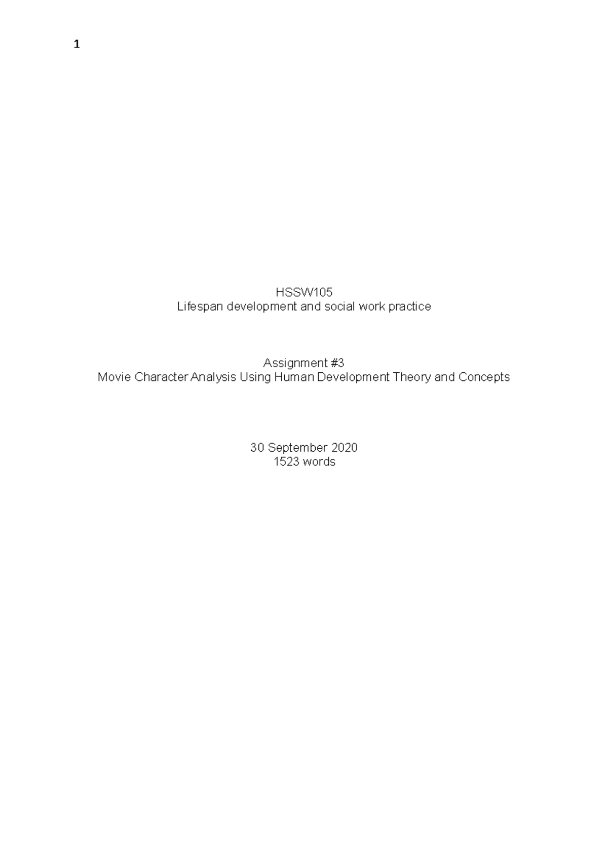 HSSW105 Assignment 3 - Task: Movie Character Analysis Using Human ...