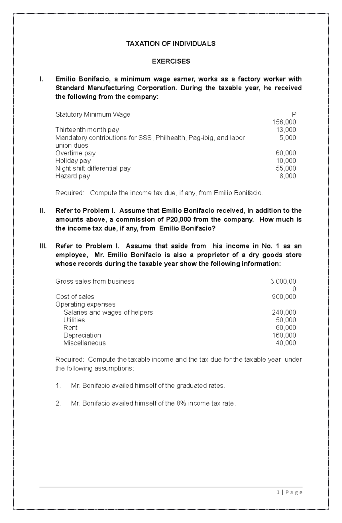 BSA1202 Income taxation - Taxation of Individuals - Accountancy - UE ...