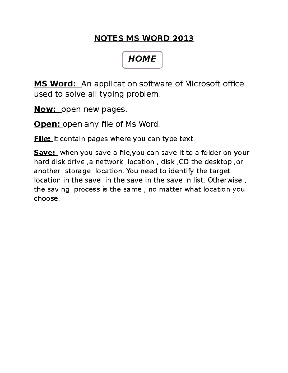 Assigment No 2 Grgegfd Notes Ms Word 2013 Ms Word An Application Software Of Microsoft