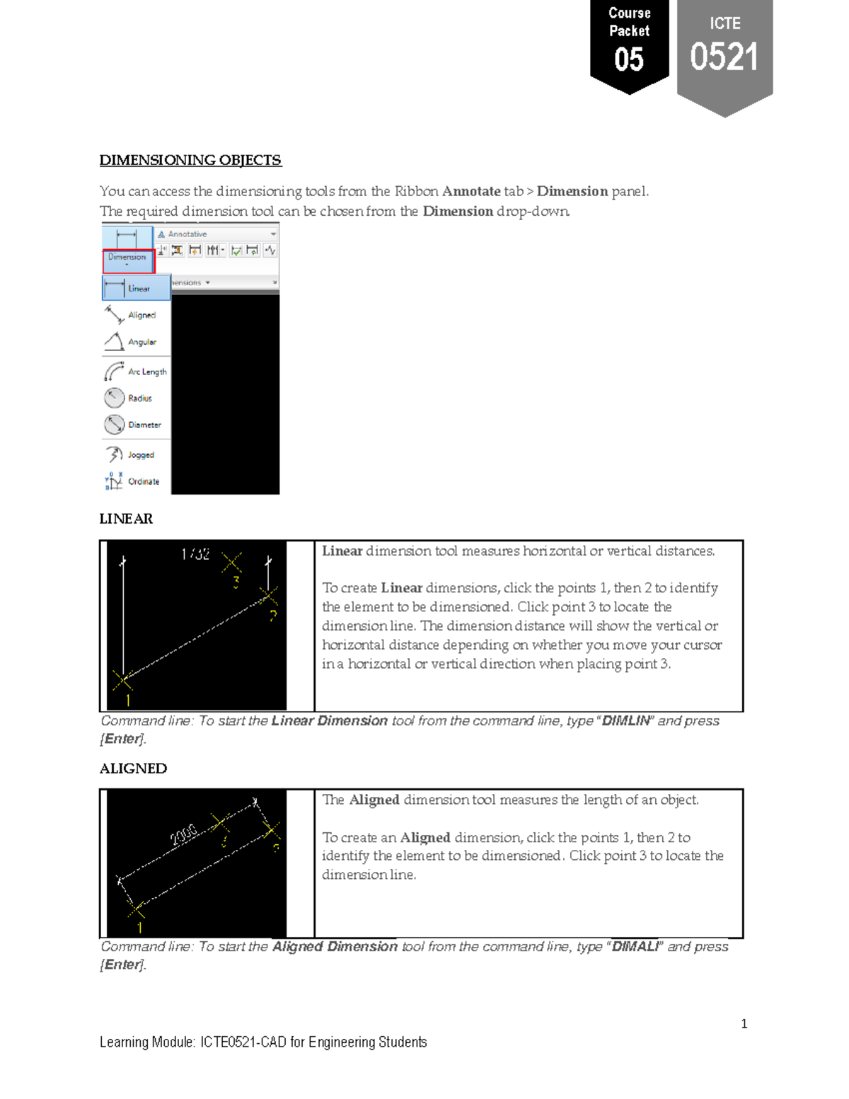 Auto CAD - Part 5 Lecture-1-3 - 1 Learning Module: ICTE0521-CAD for ...