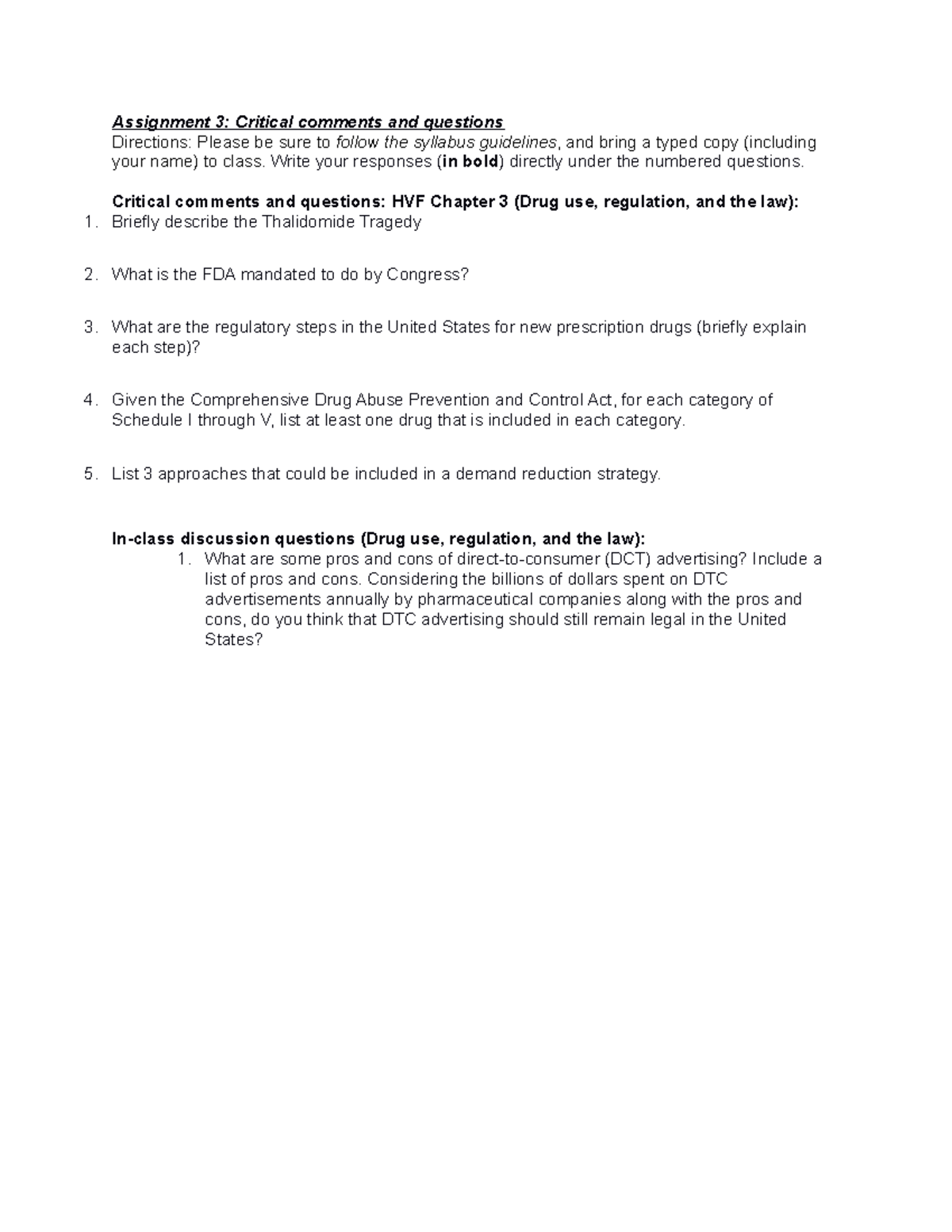 Assignment 3-2 - weekly asn - Assignment 3: Critical comments and ...