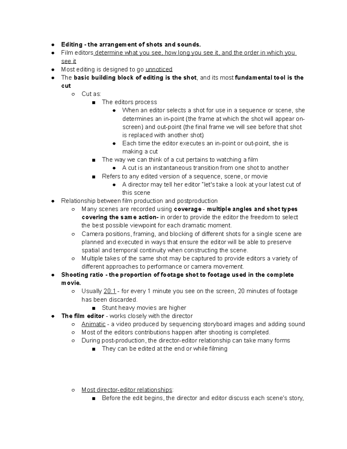 Editing - Summary Looking at Movies: an Introduction to Film - Editing ...
