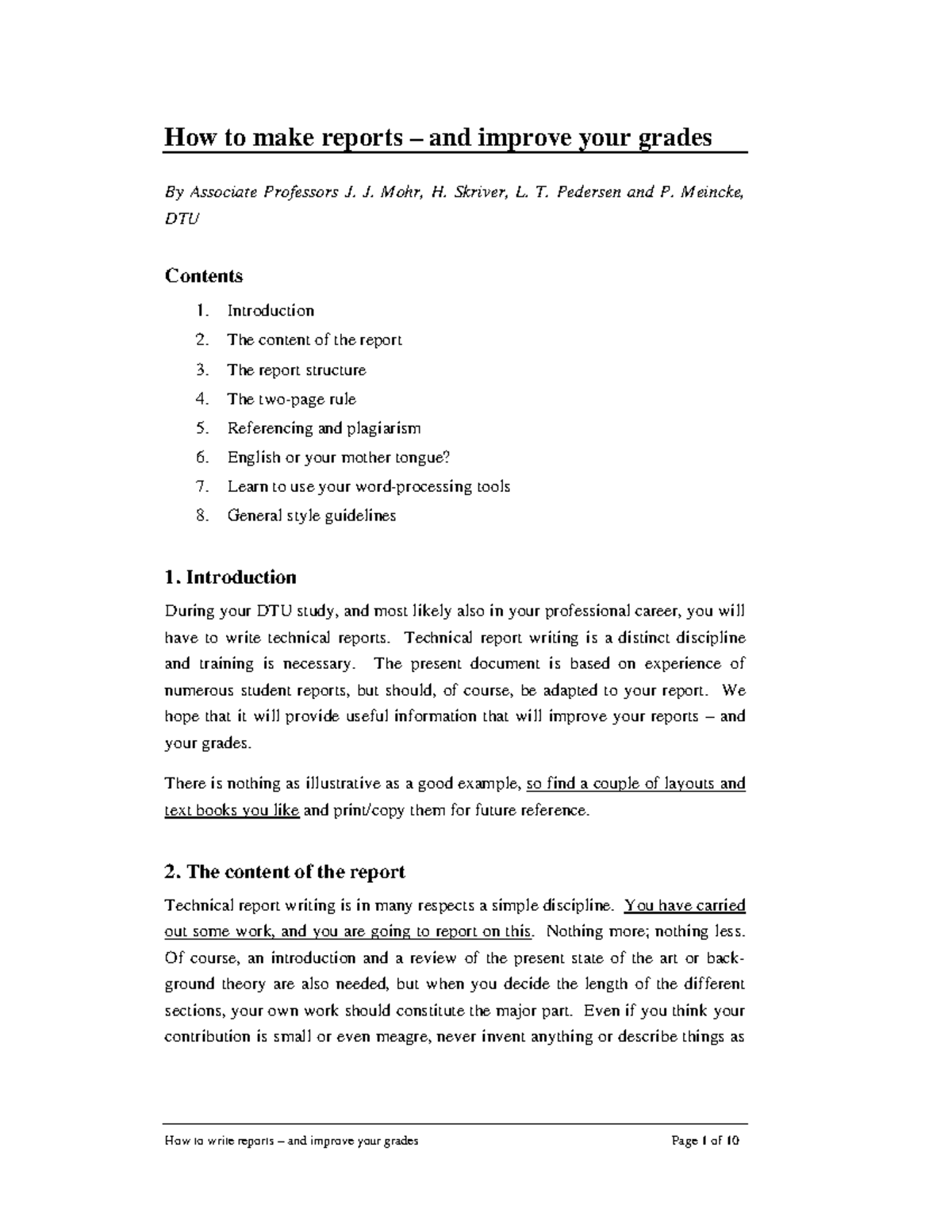 How to write reports - How to make reports – and improve your grades By ...