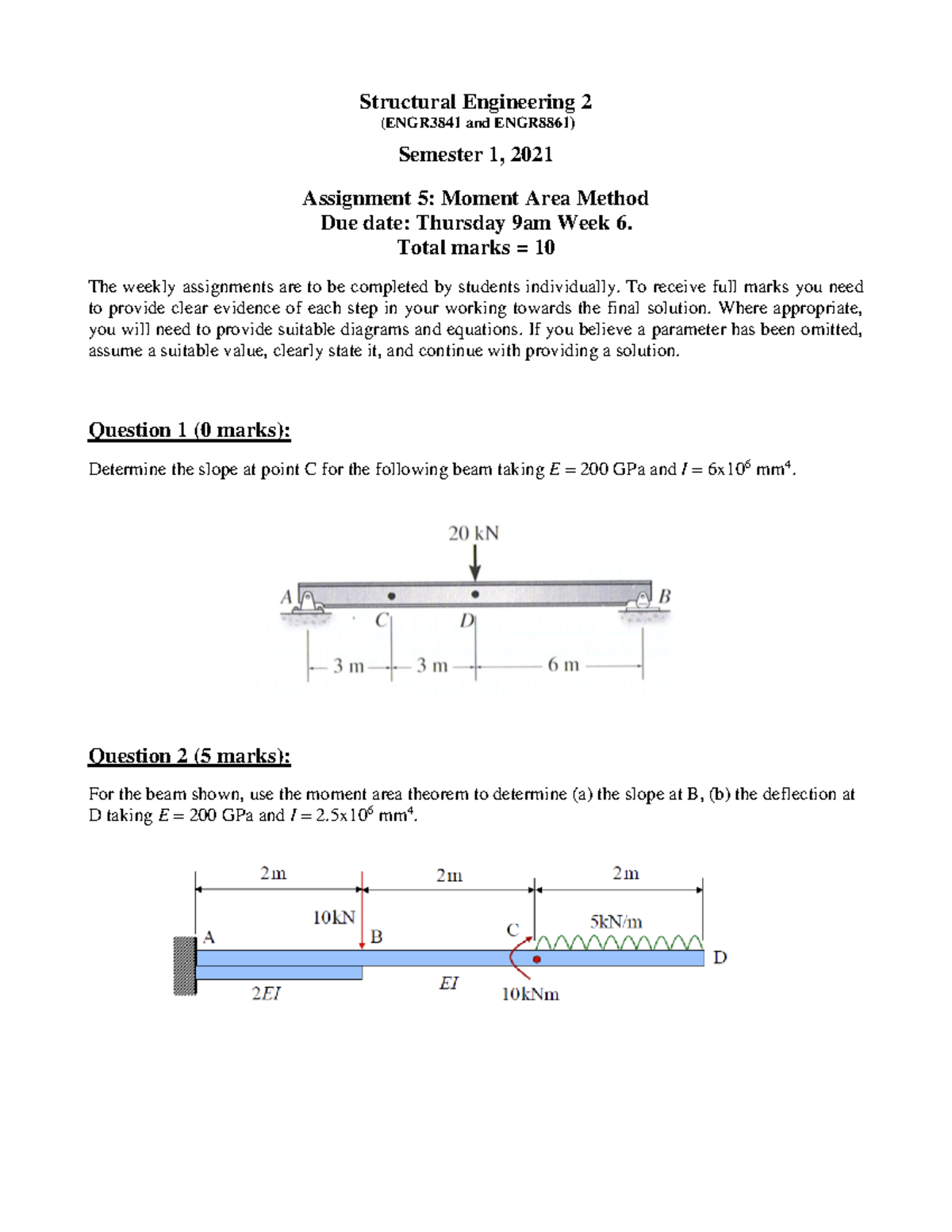 2021 Structural Engineering 2 Assignment 5 - Structural Engineering 2 ...
